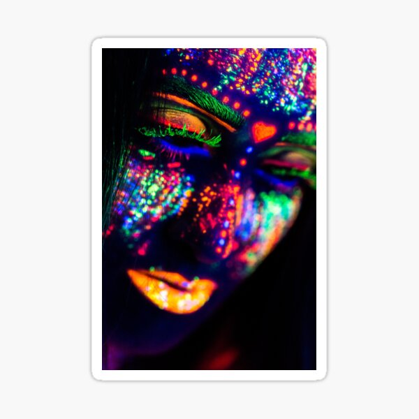 "Multicolored woman face" Sticker by t-shirtella | Redbubble