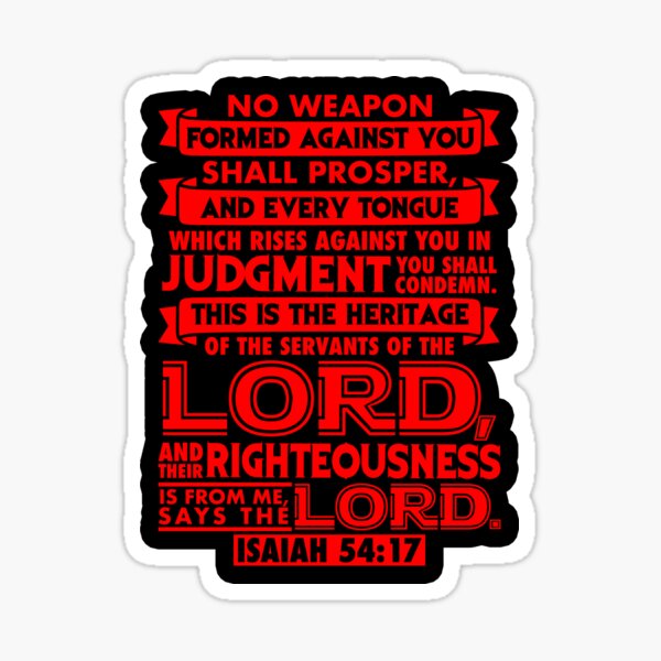 Isaiah 54 17 Stickers | Redbubble