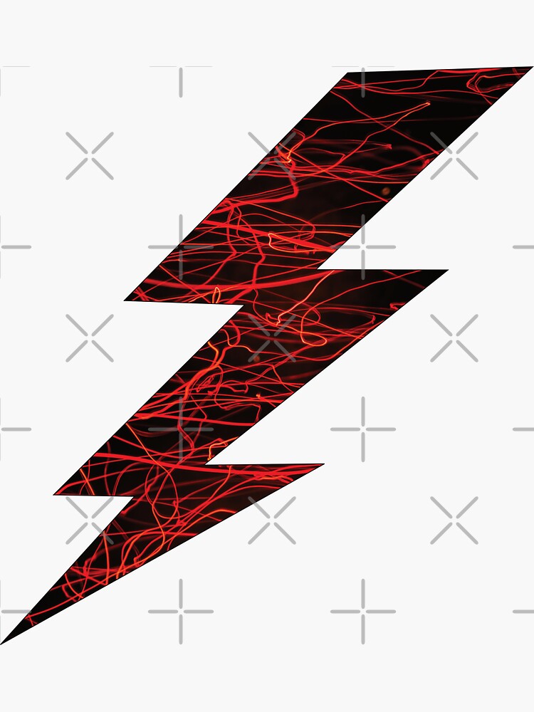 "Lightning Bolt - Red Line" Sticker for Sale by SweetLog | Redbubble