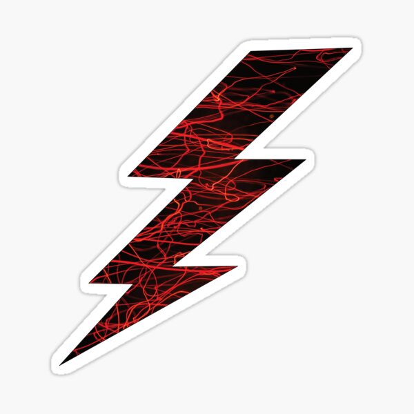 "Lightning Bolt - Red Line" Sticker for Sale by SweetLog | Redbubble