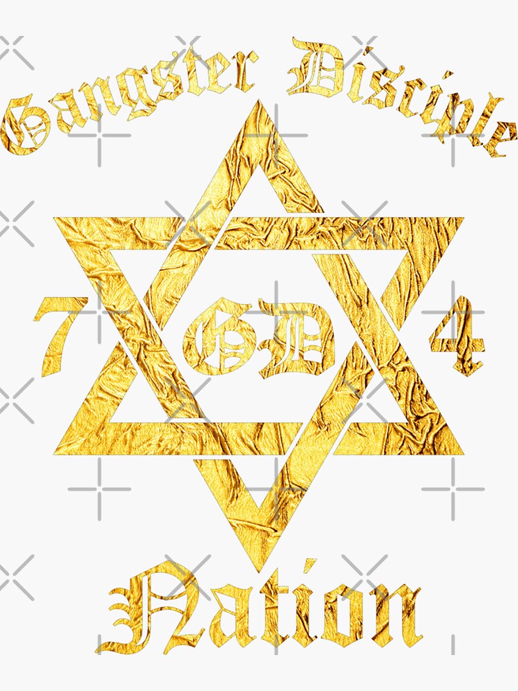 "Gangster Disciple Nation 74 GD" Sticker for Sale by DIRTYDUNNZ | Redbubble