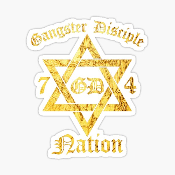 "Gangster Disciple Nation 74 GD" Sticker by DIRTYDUNNZ | Redbubble