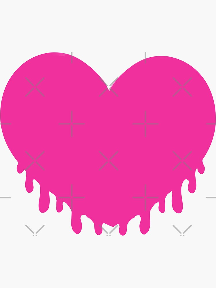 "Drippy pink heart" Sticker for Sale by lildesignss | Redbubble