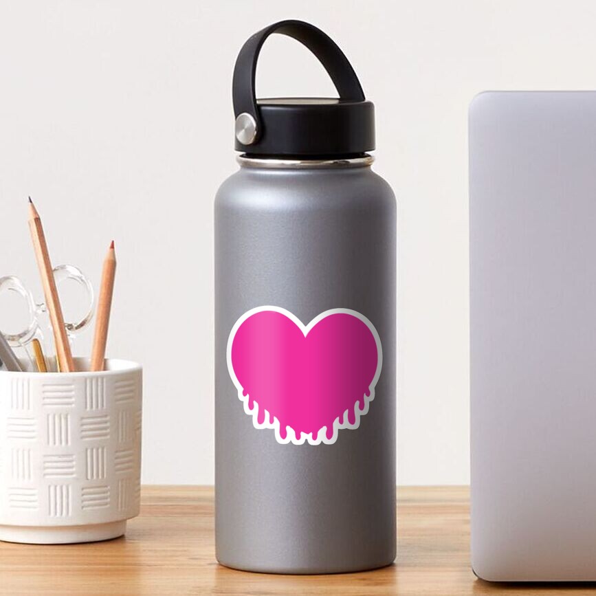 "Drippy pink heart" Sticker for Sale by lildesignss | Redbubble