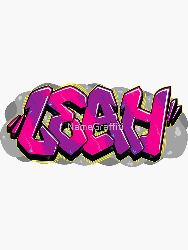 "Leah Graffiti Name" Sticker for Sale by NameGraffiti | Redbubble