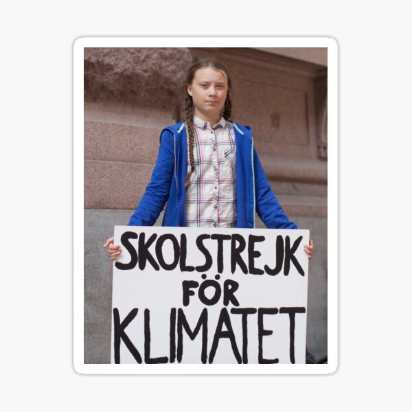 "Skolstrejk For Klimatet Greta Thunberg Sticker" Sticker by Woolofsky ...