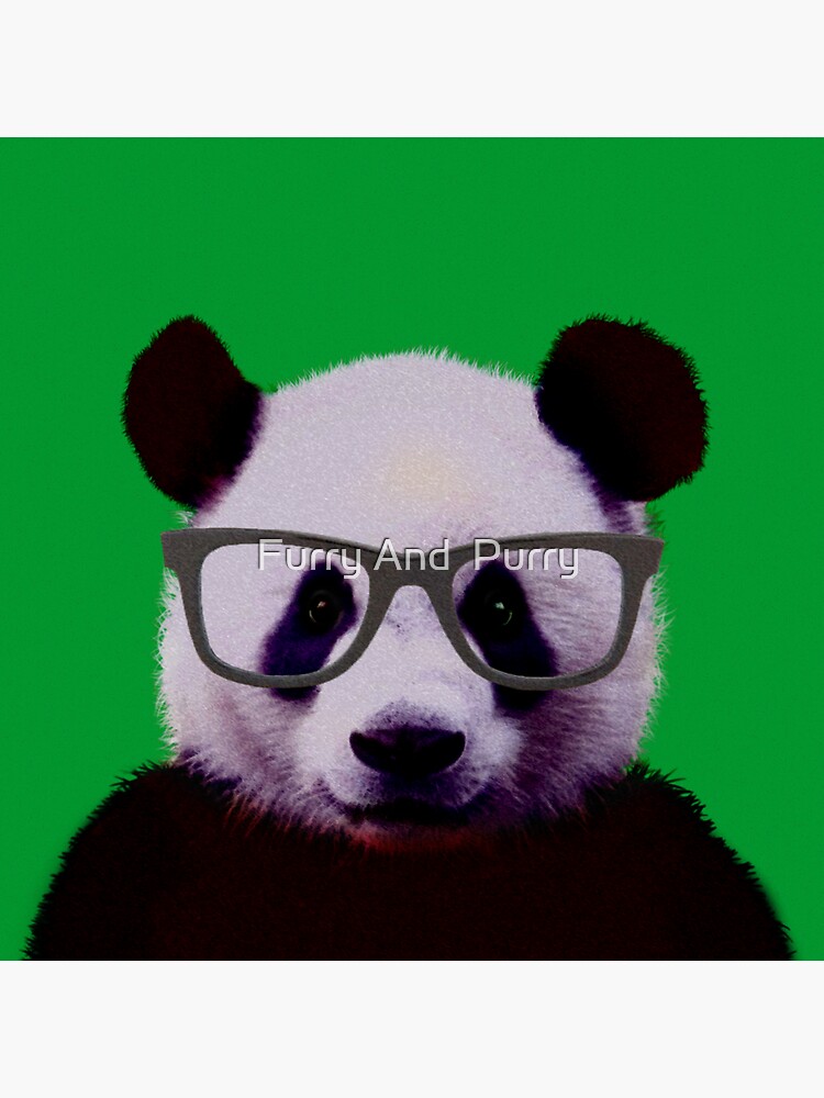 "Geeky Nerd Panda in Green Background - Print / Home Decor / Wall Art ...