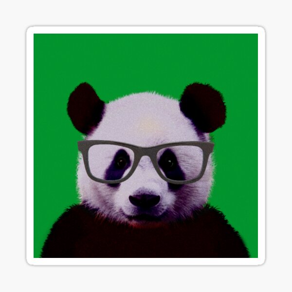 "Geeky Nerd Panda in Green Background - Print / Home Decor / Wall Art ...