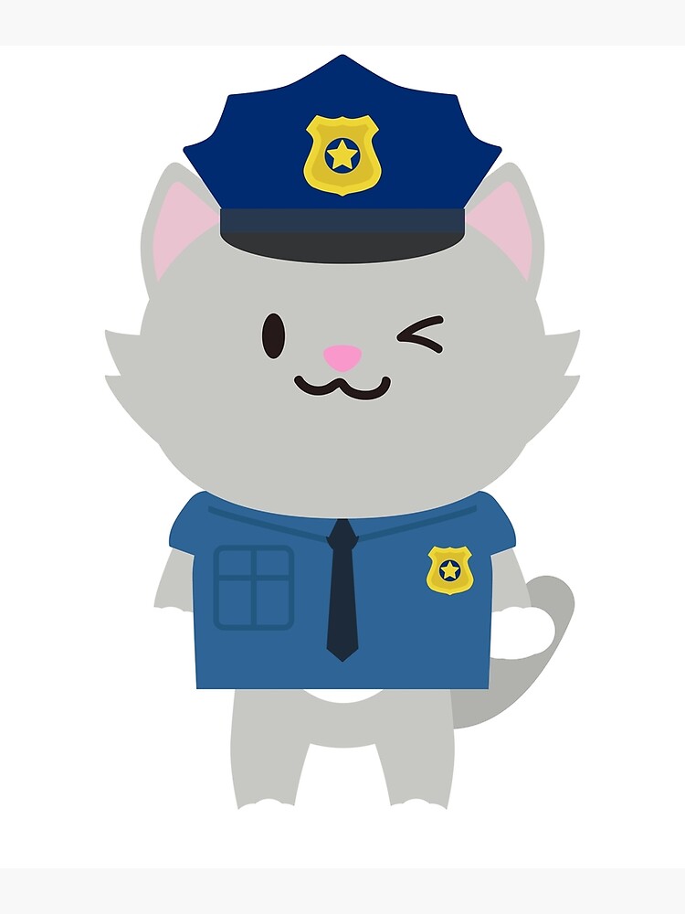 " Policeman Cat Police Cop Kitty Kitten" Poster for Sale by Mrkram ...