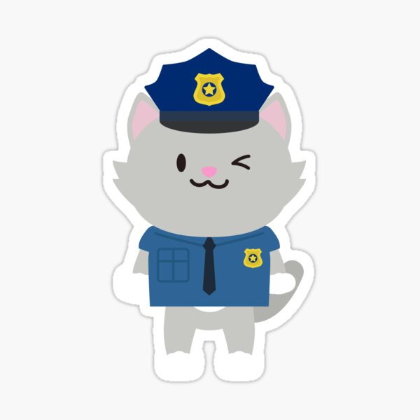 " Policeman Cat Police Cop Kitty Kitten" Sticker for Sale by Mrkram ...