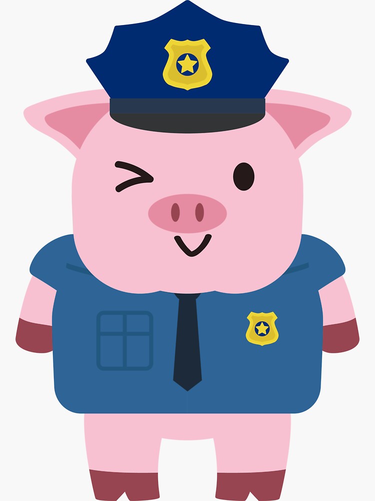 "Policeman Pig Police Cop Sau" Sticker for Sale by Mrkram | Redbubble