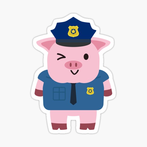 "Policeman Pig Police Cop Sau" Sticker for Sale by Mrkram | Redbubble