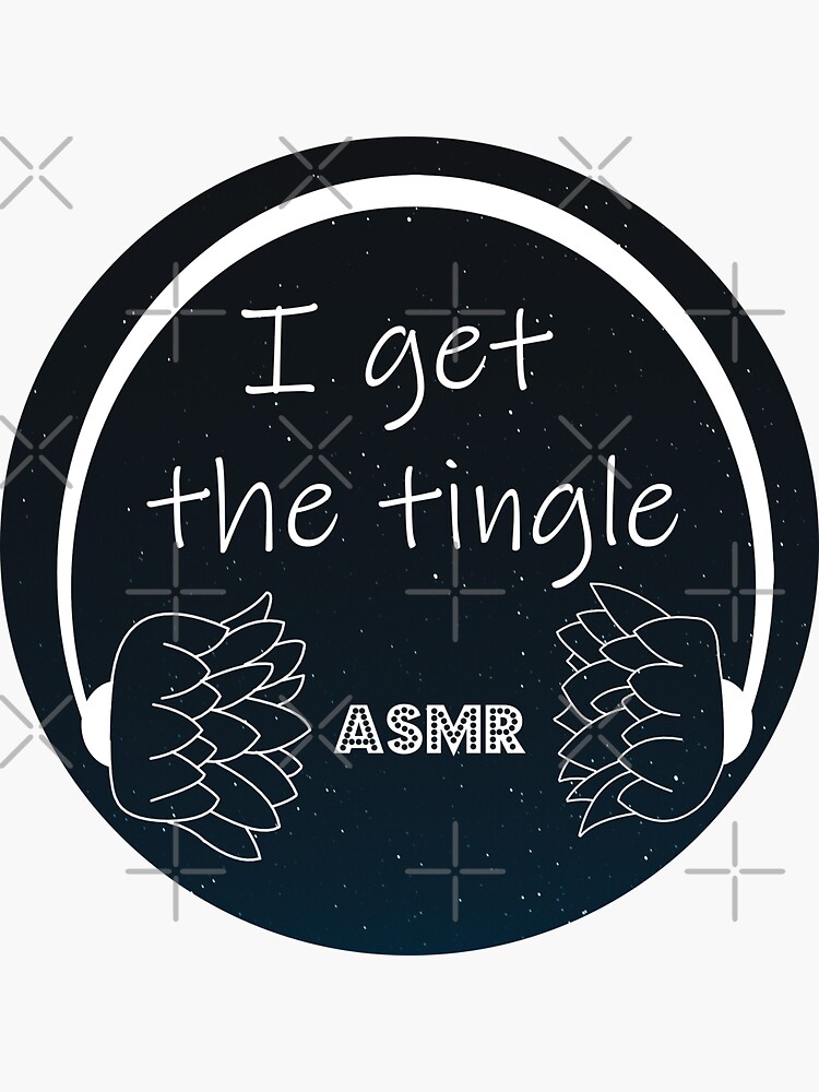"ASMR Sticker - I get the tingle - Flower Headphones" Sticker for Sale ...