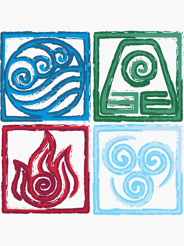 "Avatar Bending Bender Symbol Unity" Sticker for Sale by Rockin4Reason ...