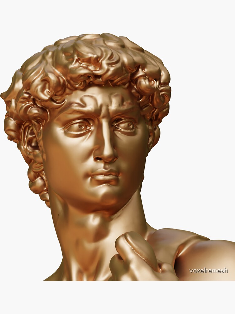 "Gold David Sculpture" Sticker by voxelremesh | Redbubble