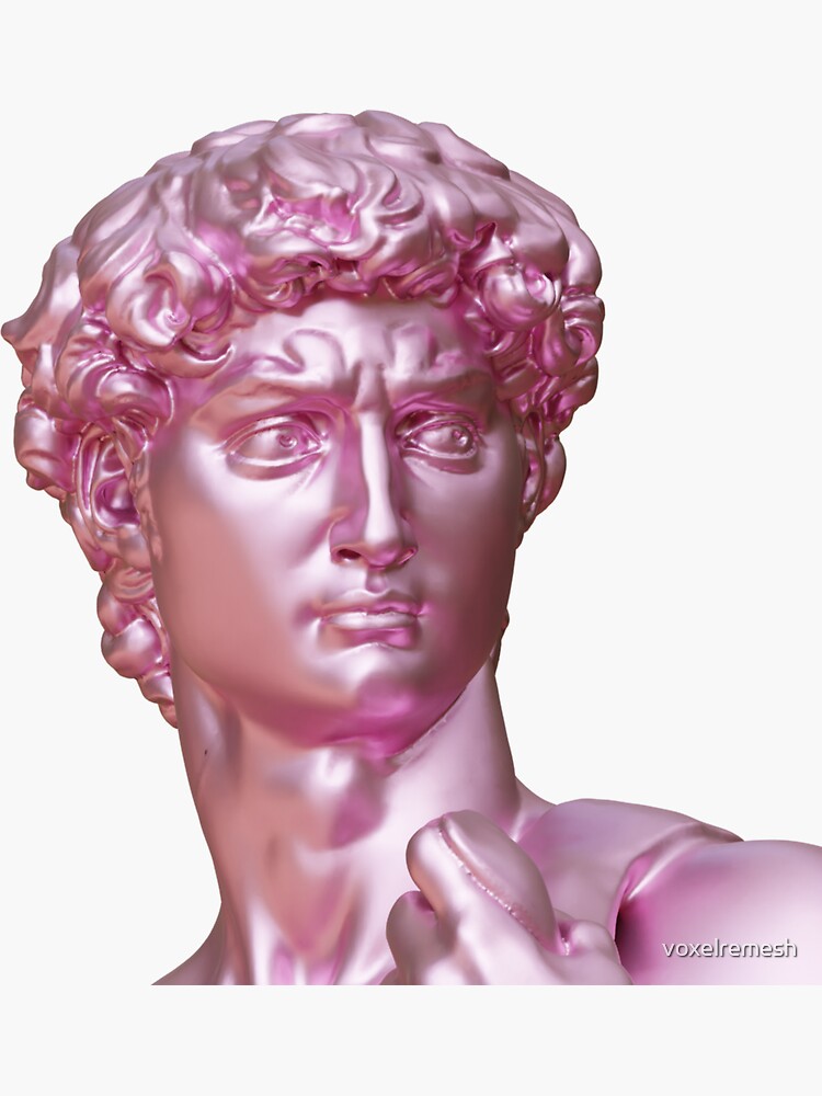 "Pink Gold David Sculpture" Sticker for Sale by voxelremesh | Redbubble