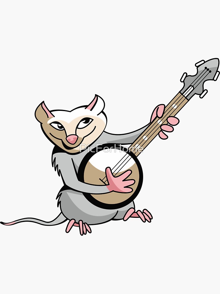 "Possum playing banjo digital art" Sticker for Sale by PicForHome ...