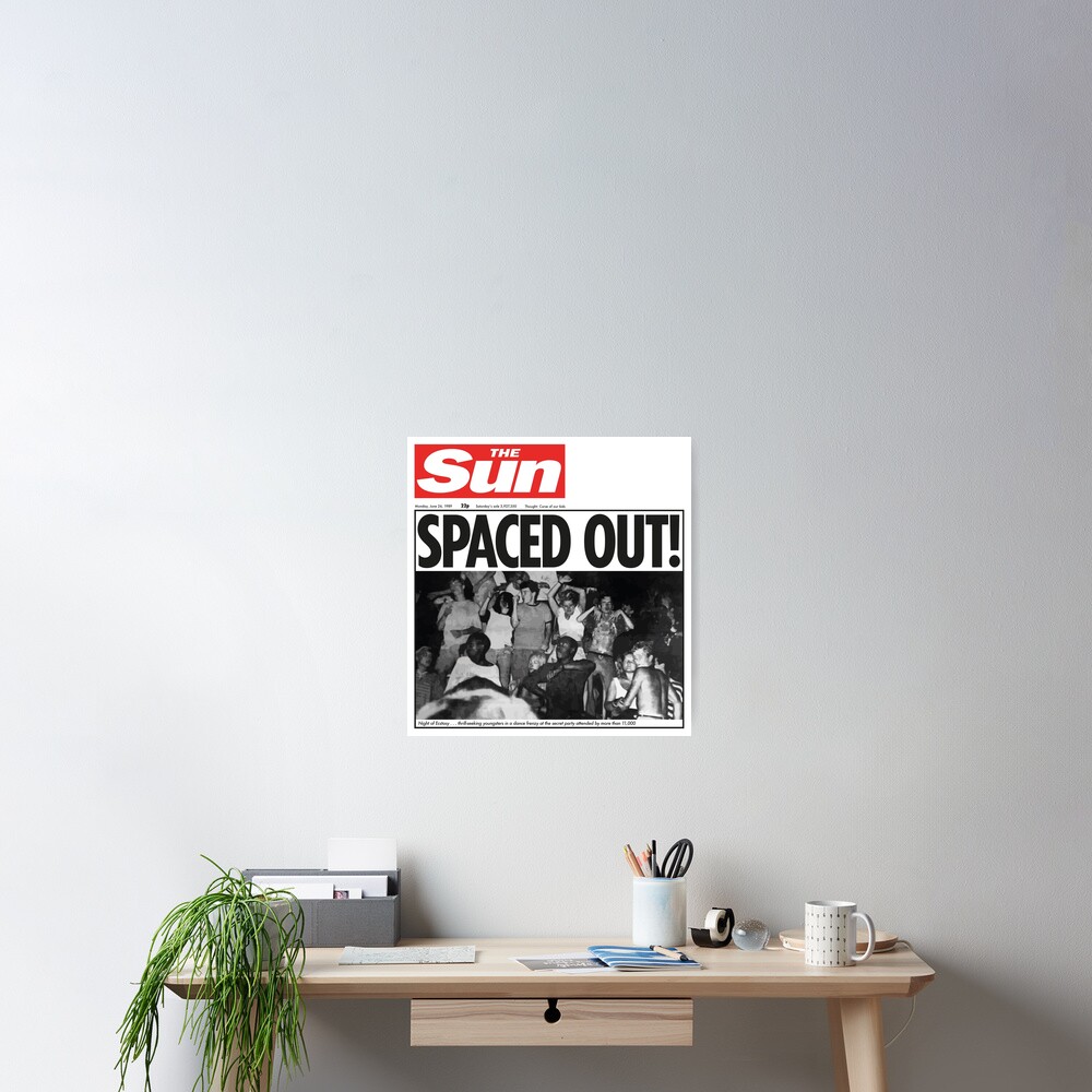 "Spaced Out 1989 Acid House Rave Scene Sun The Sunrise" Poster for Sale ...