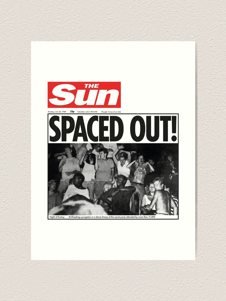 "Spaced Out 1989 Acid House Rave Scene Sun The Sunrise" Art Print for ...