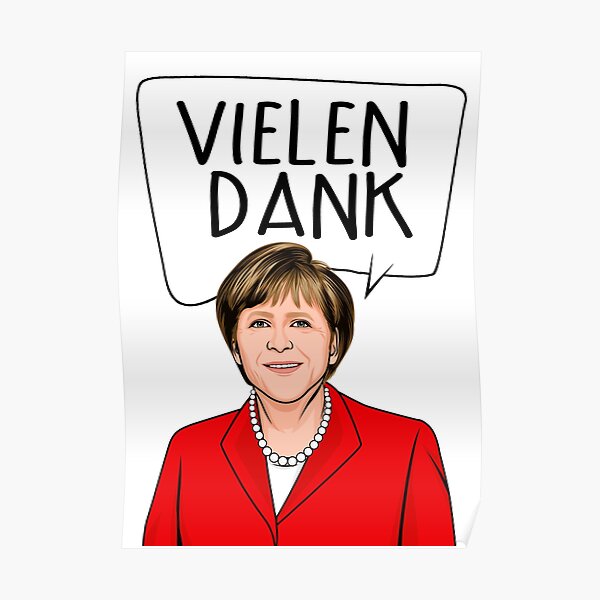 Póster «Angela Merkel Gracias Vielen Dank» de popdesigner | Redbubble