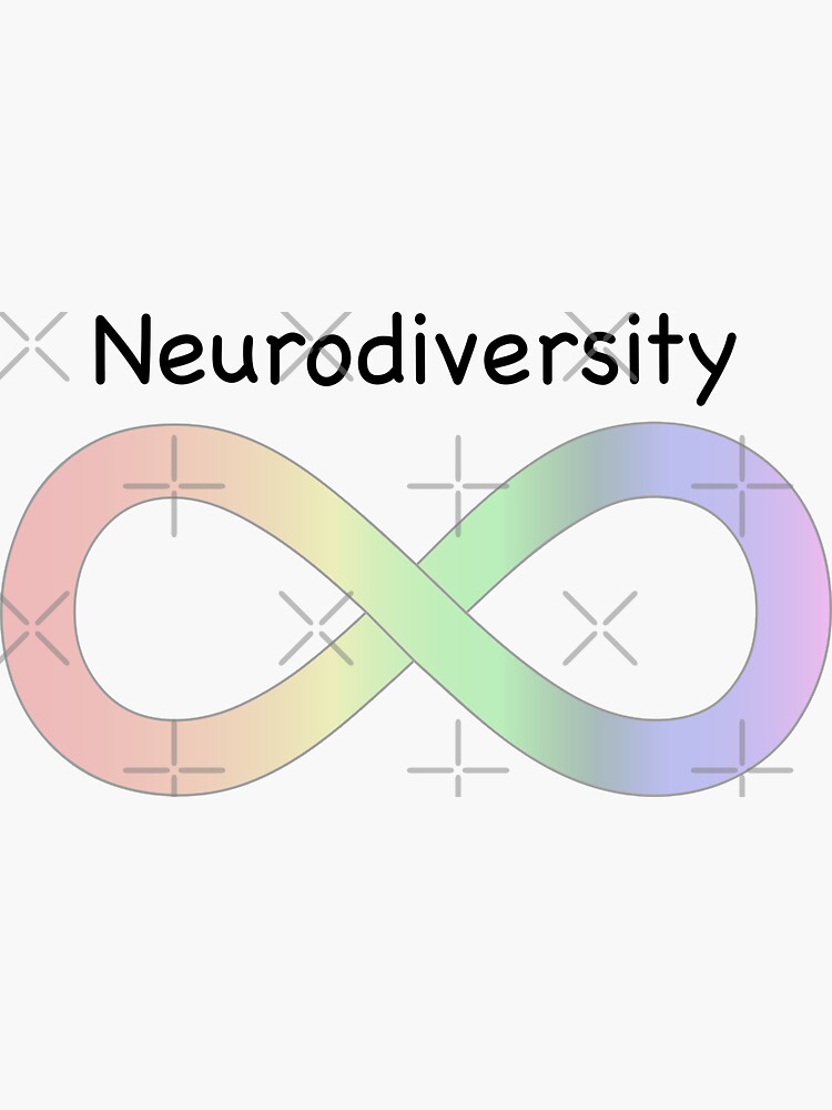Pegatina «Pastel Rainbow Neurodiversity Infinity» de emilyrosew1 ...