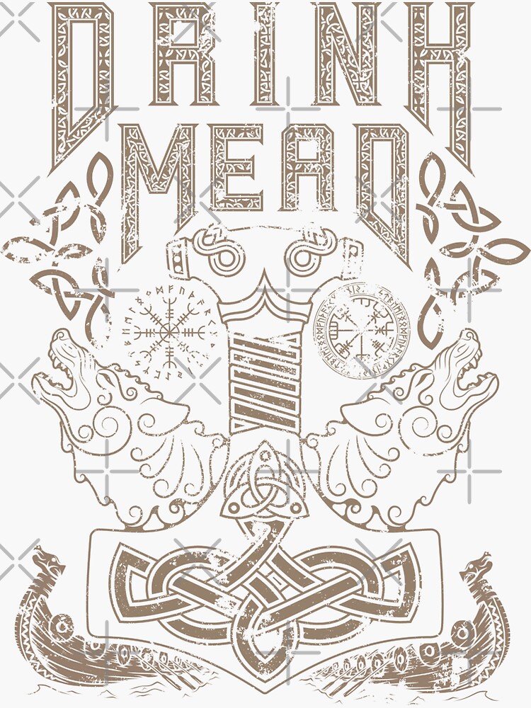 "Drink Mead" Sticker for Sale by GeckodojoDraws | Redbubble