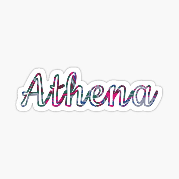 "Athena Name Sticker" Sticker by uni-hannah-corn | Redbubble