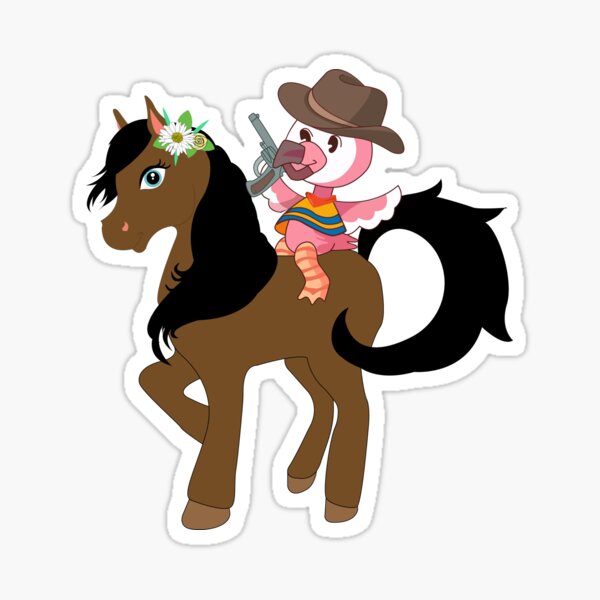 Pegatina «Flamingo youtube Flamingo Plush cowboy flamingo bird on a ...