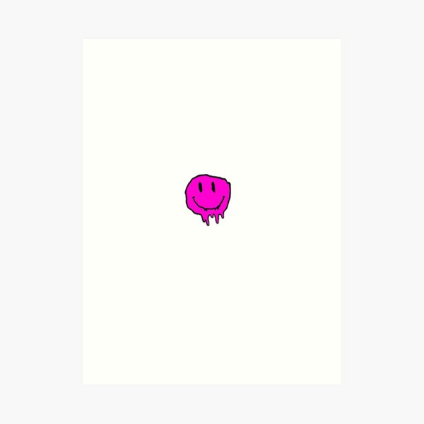 "hot pink melting smiley face" Art Print for Sale by carolinekorn ...