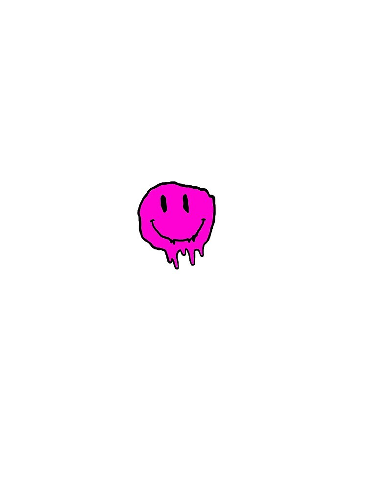 "hot pink melting smiley face" Metal Print for Sale by carolinekorn ...
