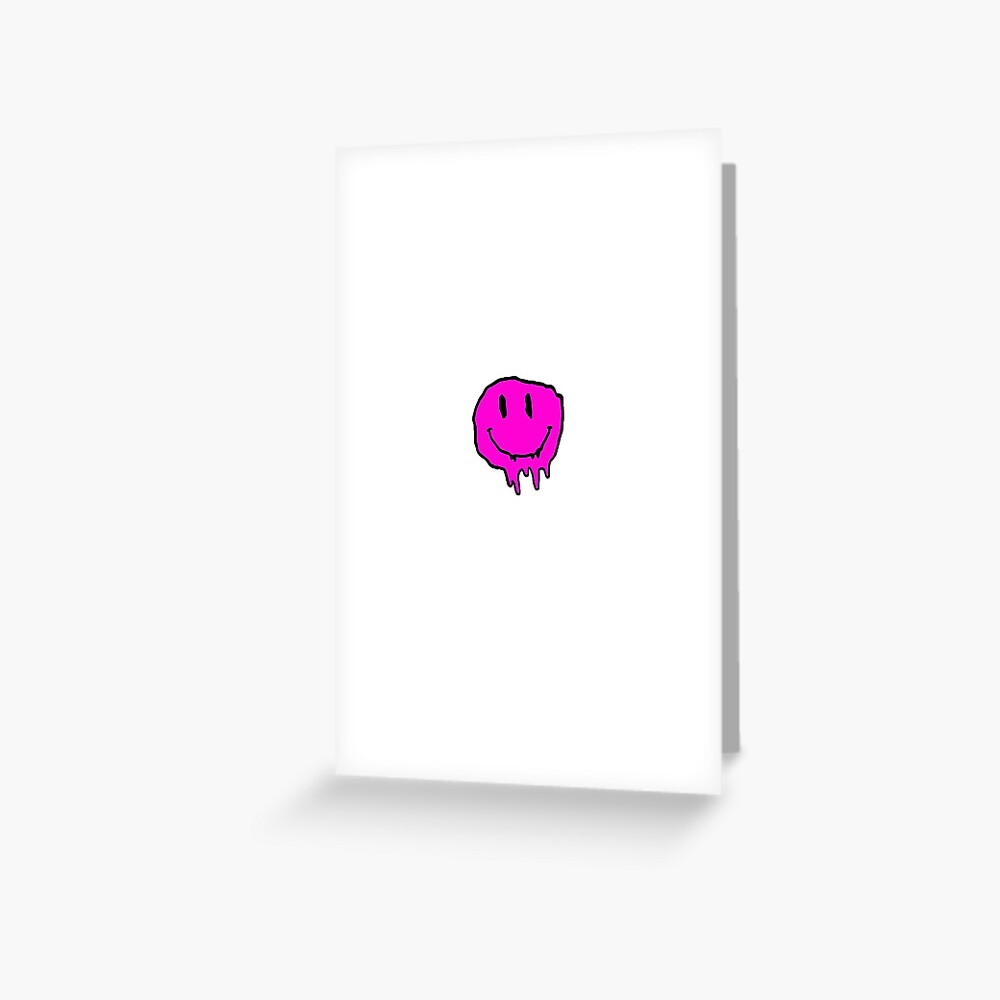 "hot pink melting smiley face" Greeting Card for Sale by carolinekorn ...