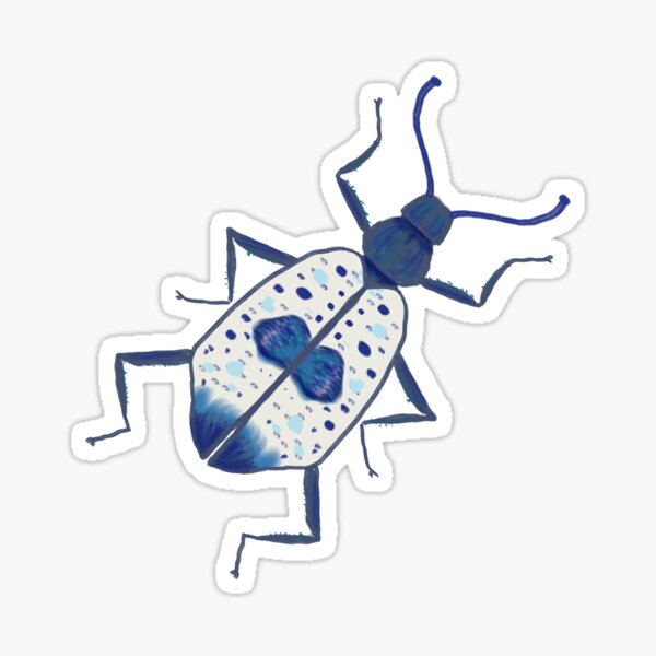 "Fantasy Blue Beetle" Sticker by avocadostudio | Redbubble