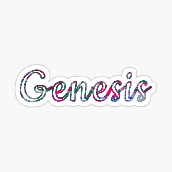 "Genesis Name Sticker" Sticker for Sale by uni-hannah-corn | Redbubble
