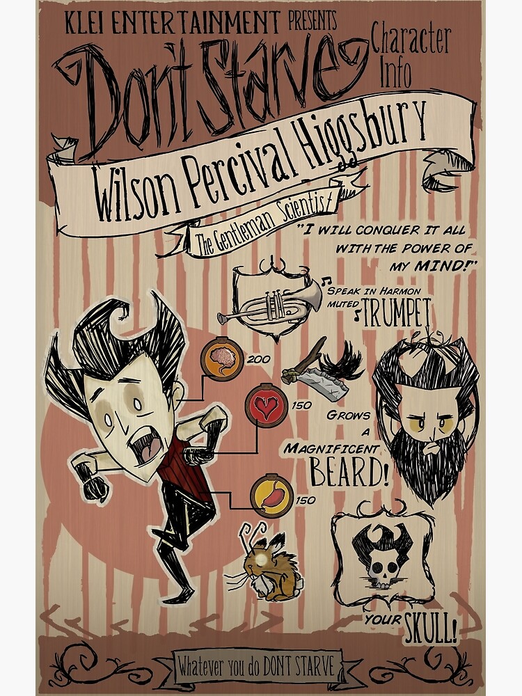 "Don't Starve- Wilson Percival Higgsbury" Poster for Sale by ...