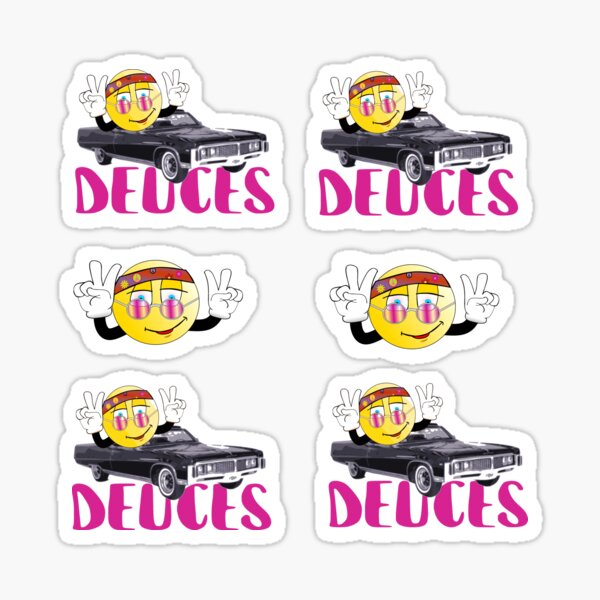 "Deuces--Peace Sign Emoji In A Deuce and a Quarter" Sticker for Sale by ...