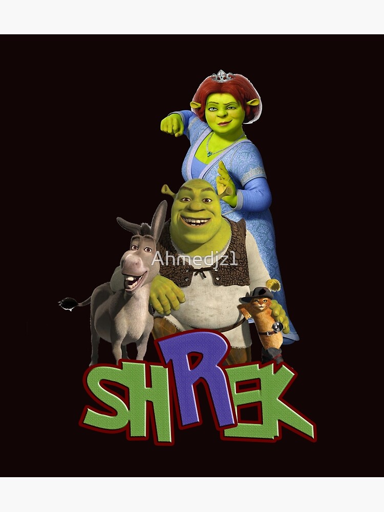 Lámina fotográfica «shrek, fiona, burro y gato» de Ahmedjz1 | Redbubble