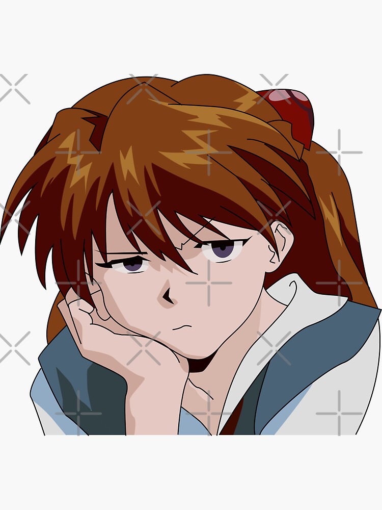 "Asuka annoyed" Sticker by Migi-Desu | Redbubble