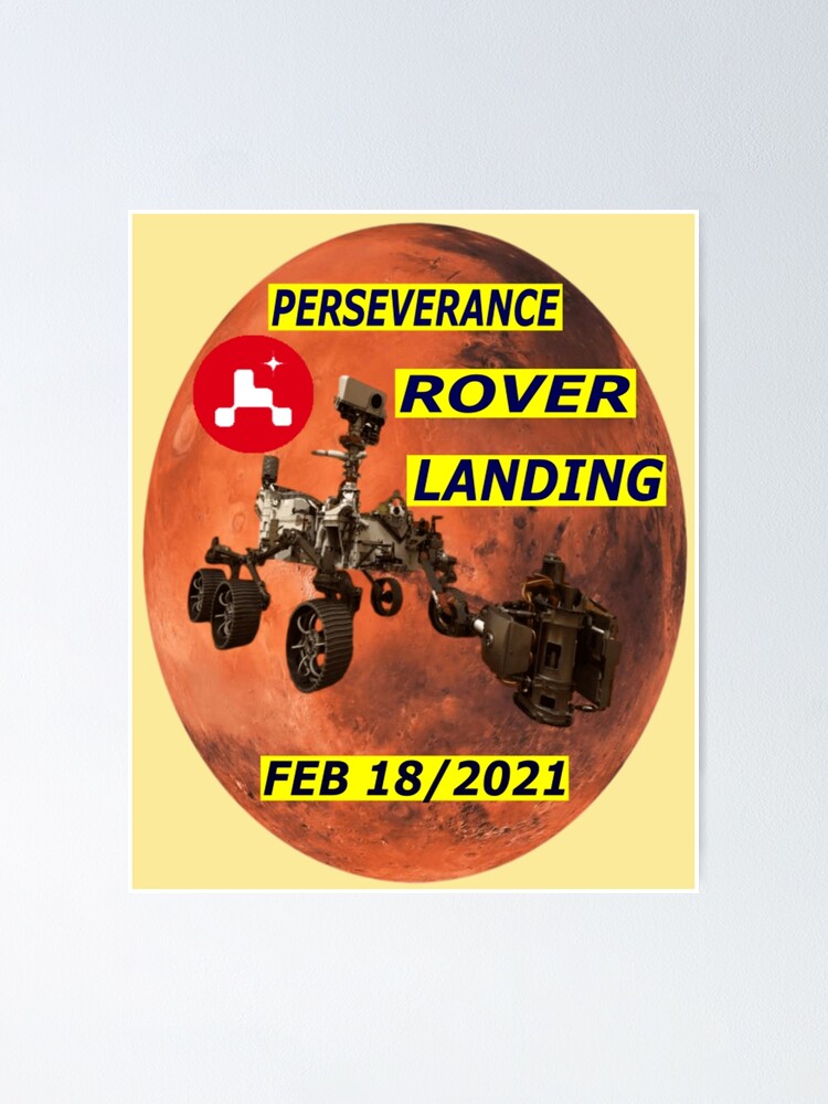 "Perseverance Rover Landing Mars 2021" Poster for Sale by ennadifi ...