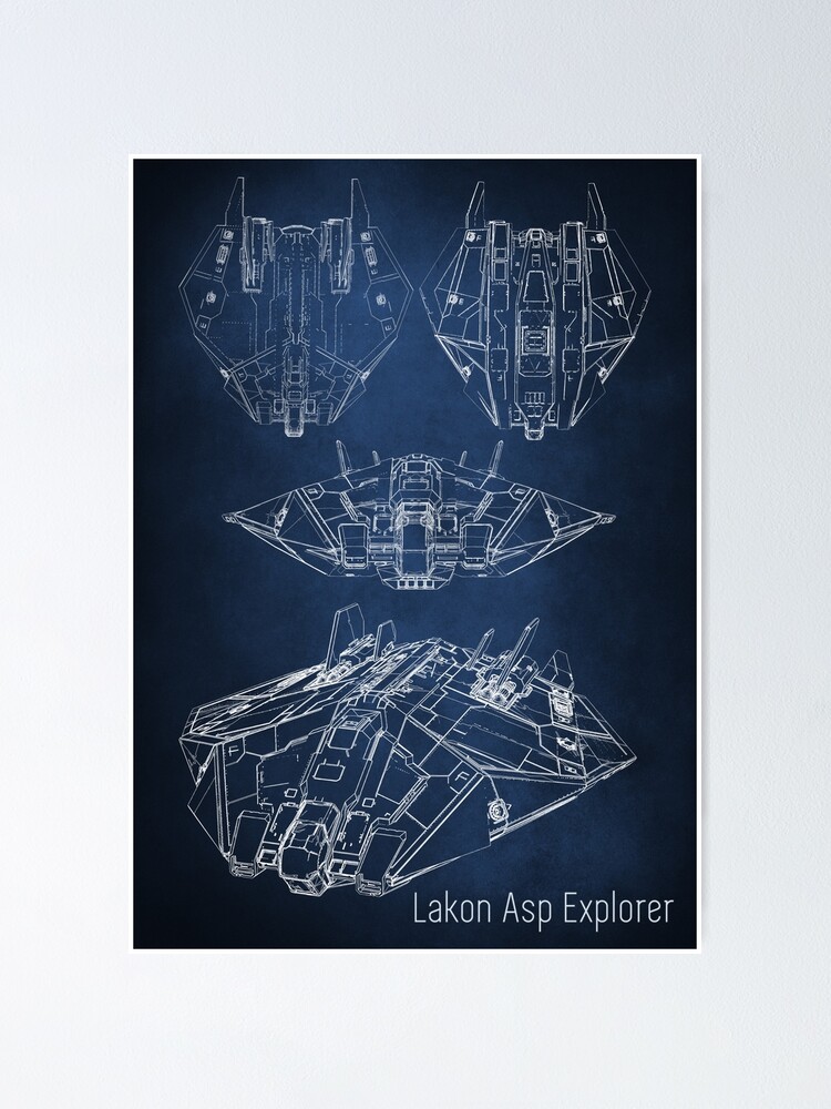 "Asp Explorer Blueprint" Poster for Sale by NicFullerArt | Redbubble