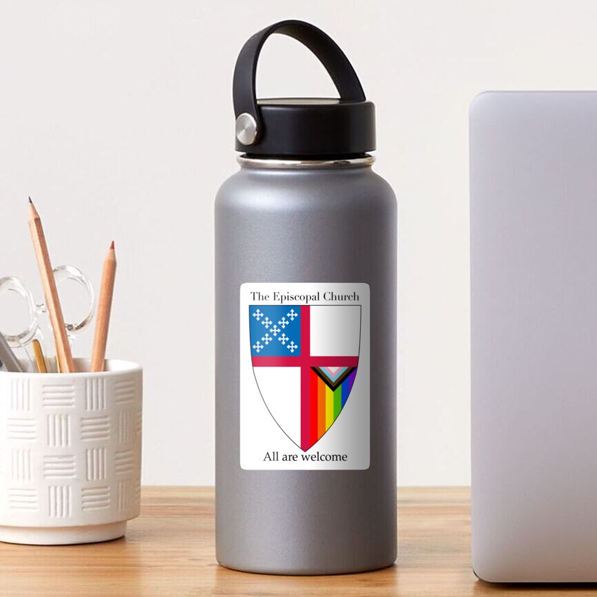 "Episcopal Church Shield with Progressive Pride Flag Vertical Rainbow ...