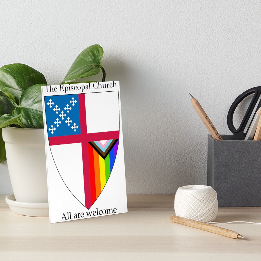 "Episcopal Church Shield with Progressive Pride Flag Vertical Rainbow ...