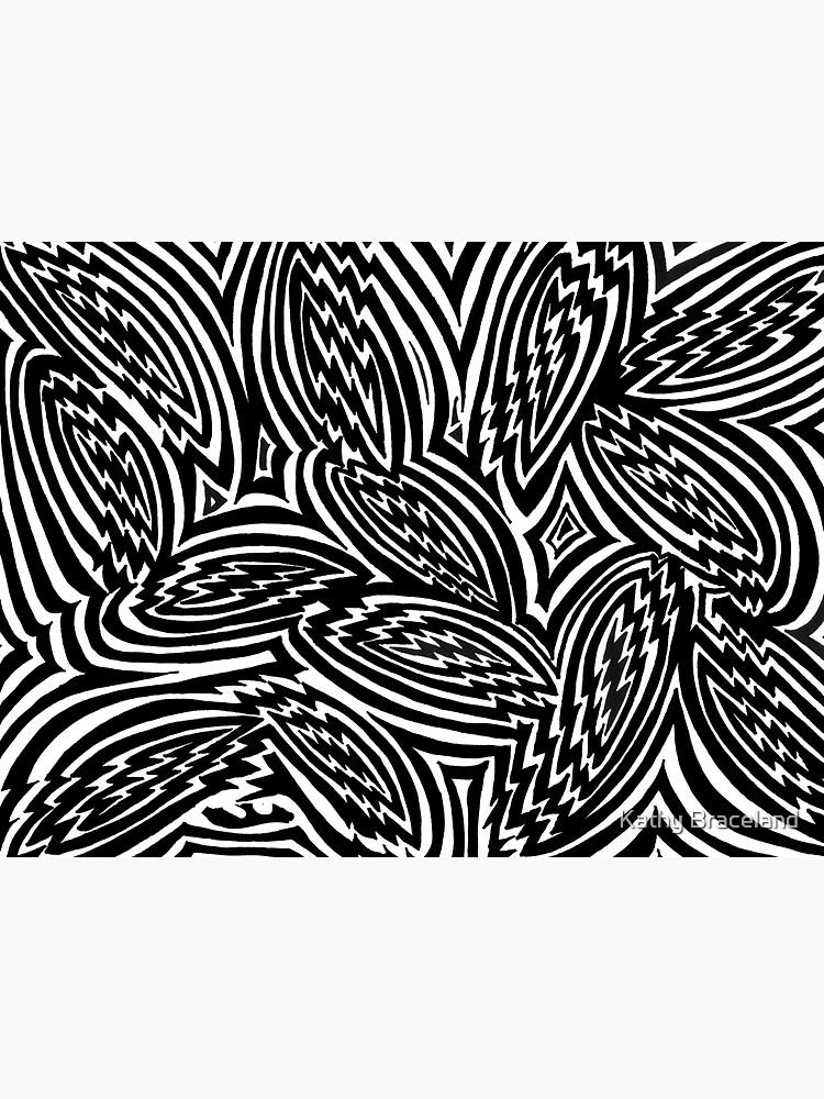"Abstract Art B & W Pen & Ink Drawing of Thunder and Lightning, Stormy ...