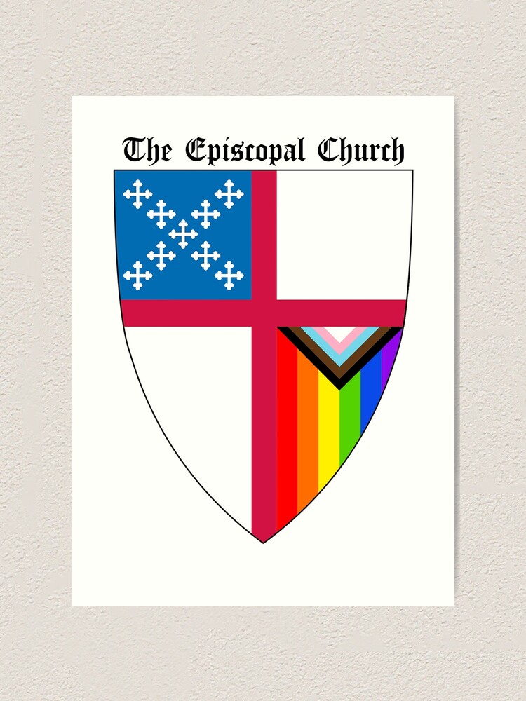"Episcopal Church Shield with Progressive Pride Flag Vertical Rainbow ...
