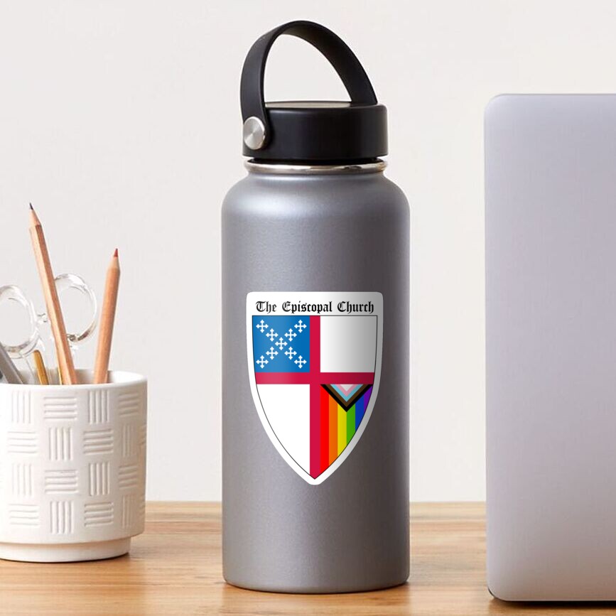 "Episcopal Church Shield with Progressive Pride Flag Vertical Rainbow ...