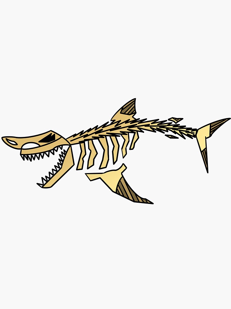 "Shark skeleton" Sticker for Sale by HOOKSURF | Redbubble