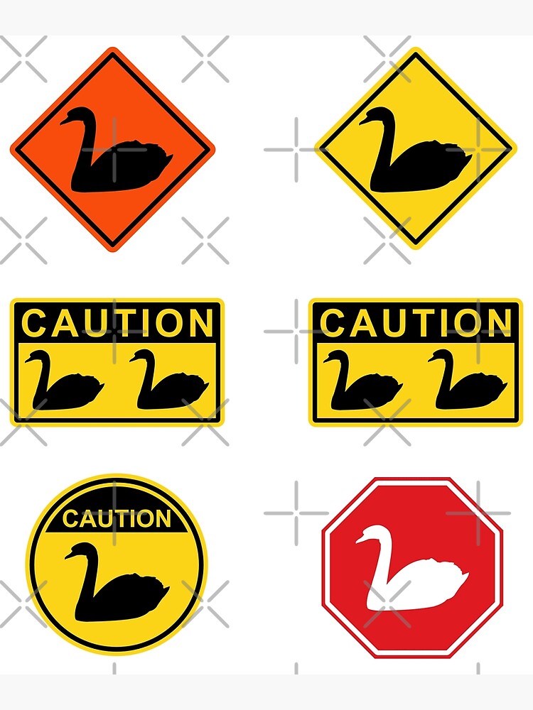 "Warning Swan Crossing Signs - Animal Road Signs" Art Print for Sale by ...
