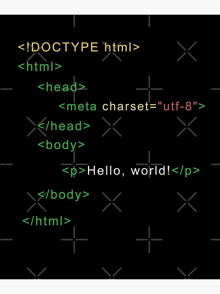 "Hello World Syntax In HTML5 " Poster for Sale by be-great | Redbubble