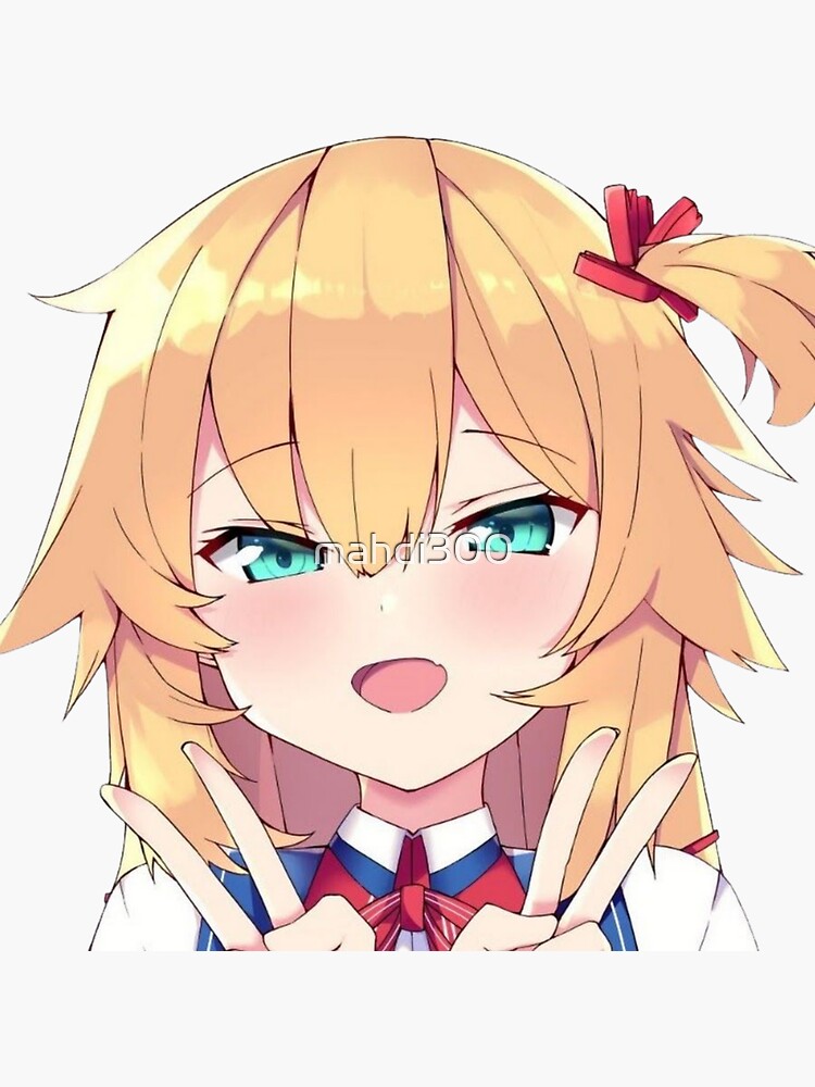"Akai Haato cute anime girl kawaii vtuber" Sticker by mahdi300 | Redbubble