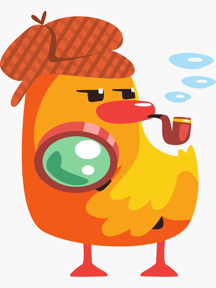 "Ducktective, Duck Detective," Sticker for Sale by dress-in | Redbubble