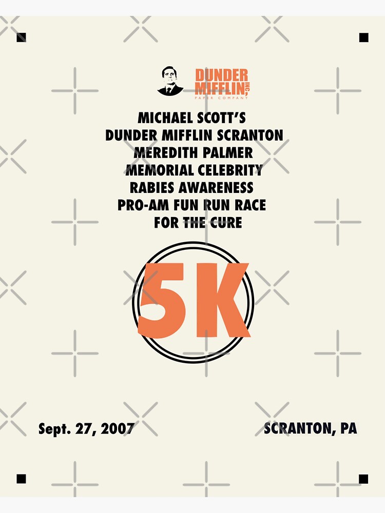 "The Office - 5K Run Badge" Sticker by Kinzughi | Redbubble